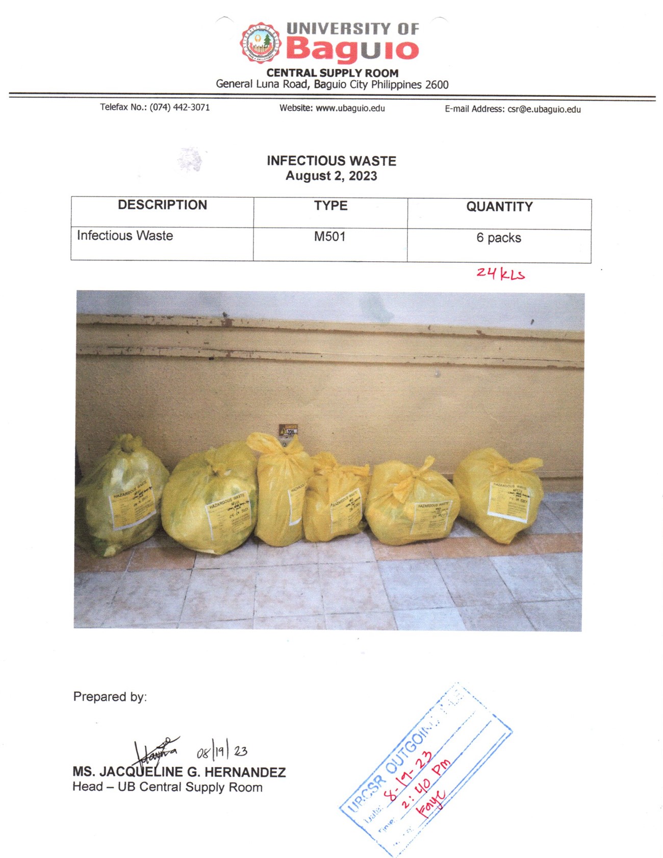 Central Supply Room Laboratories on Hazardous Waste Disposal ...